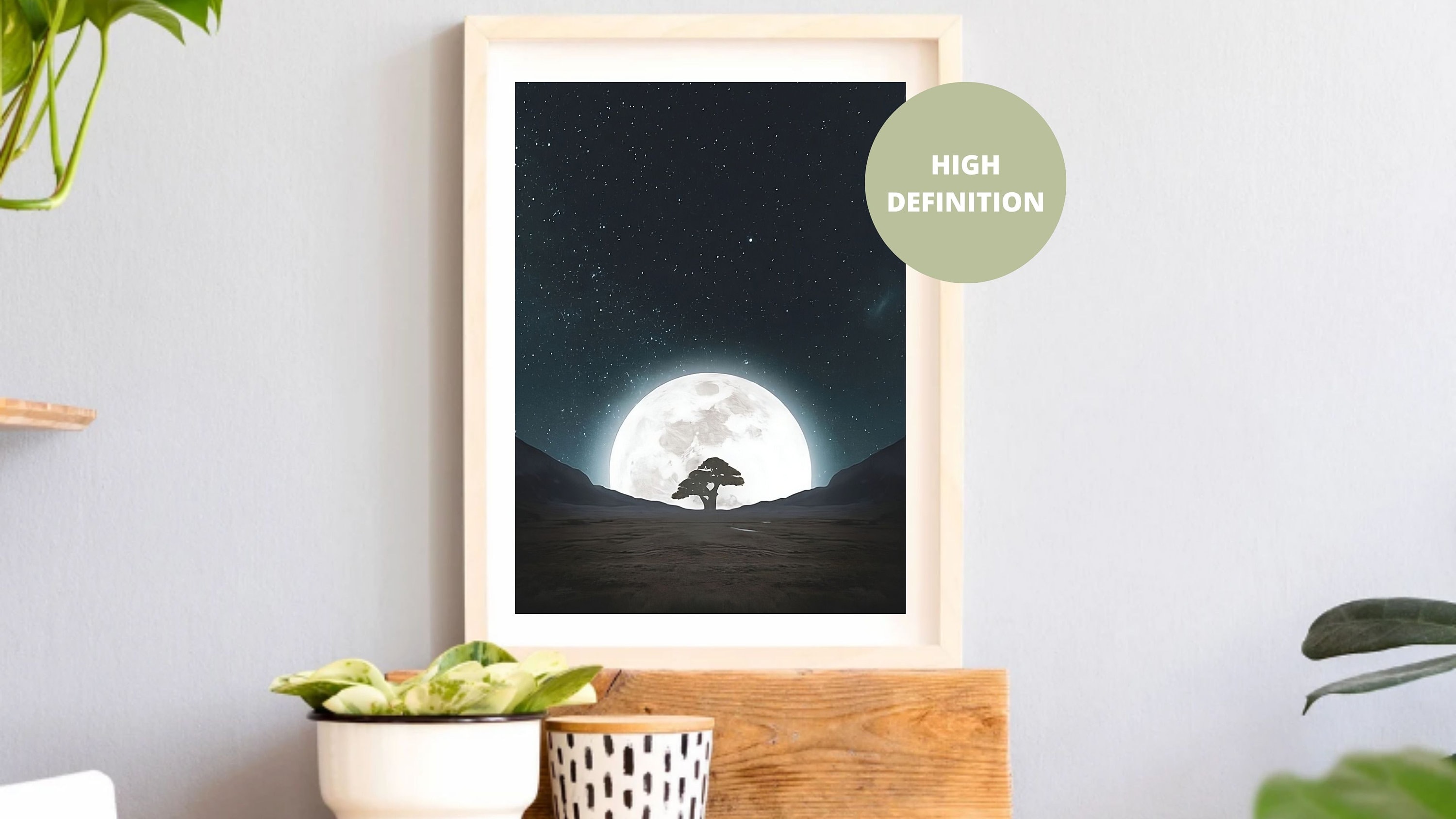 Moon Painting Print Moon Art Moon Poster Print Moon Wall - Etsy