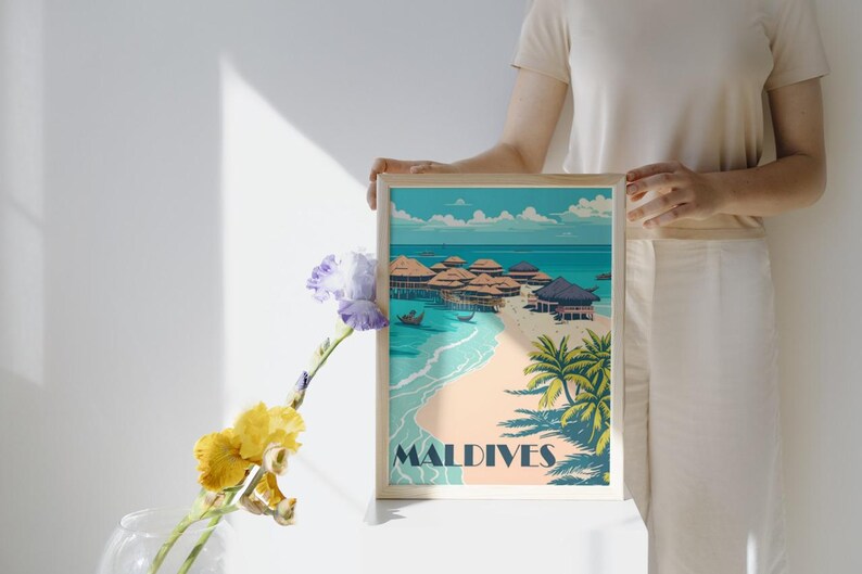 Maldives Print,maldives Poster,maldives Art,beach Paradise Print ...