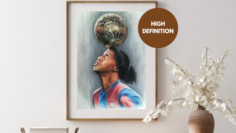 Ronaldinho Poster,ronaldinho Wall Art,ronaldinho Print,football Fan ...