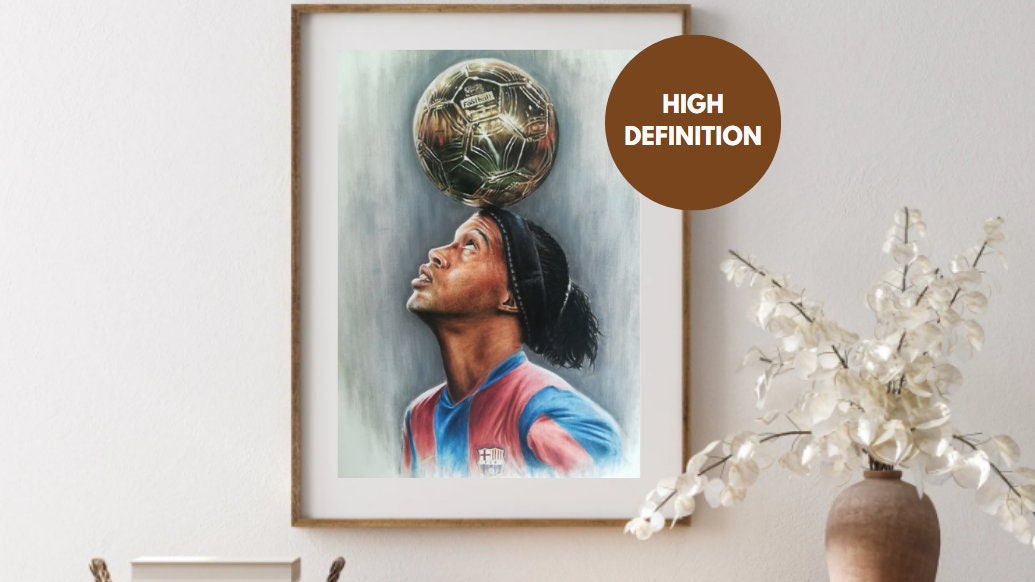 Ronaldinho Poster,ronaldinho Wall Art,ronaldinho Print,football Fan ...