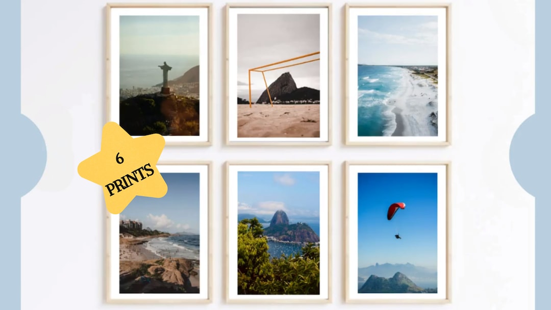 Rio De Janeiro Poster Set,rio De Janeiro Set of 6 Prints,rio De Janeiro ...