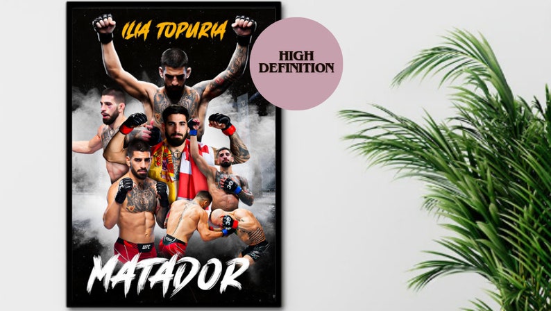 Ufc Poster,ilia Topuria,set of 8 Poster of Ilia Topuria for Ufc Fans ...