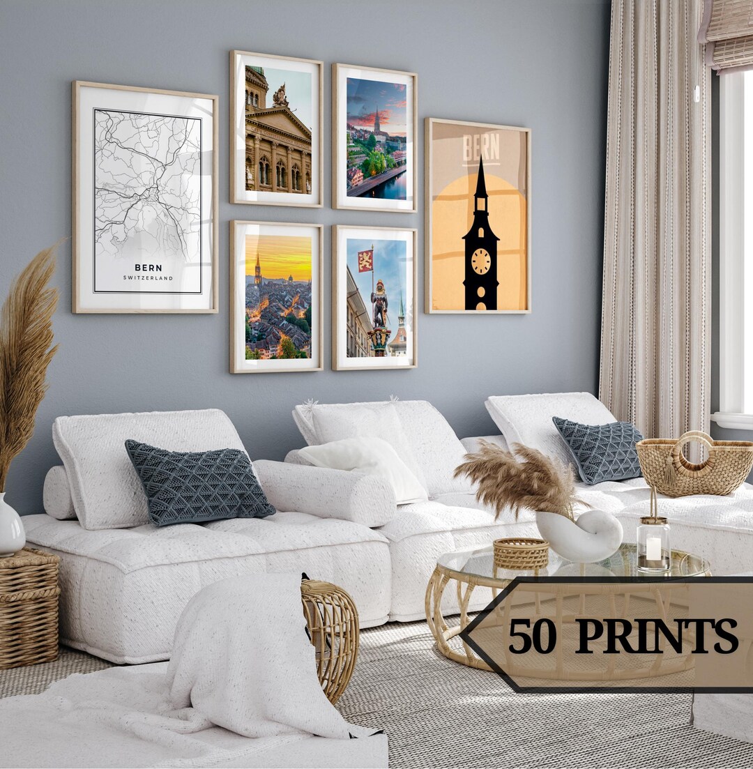 Bern Wall Art Print Poster,map of Bern,bern Photo,set of 50,switzerland ...