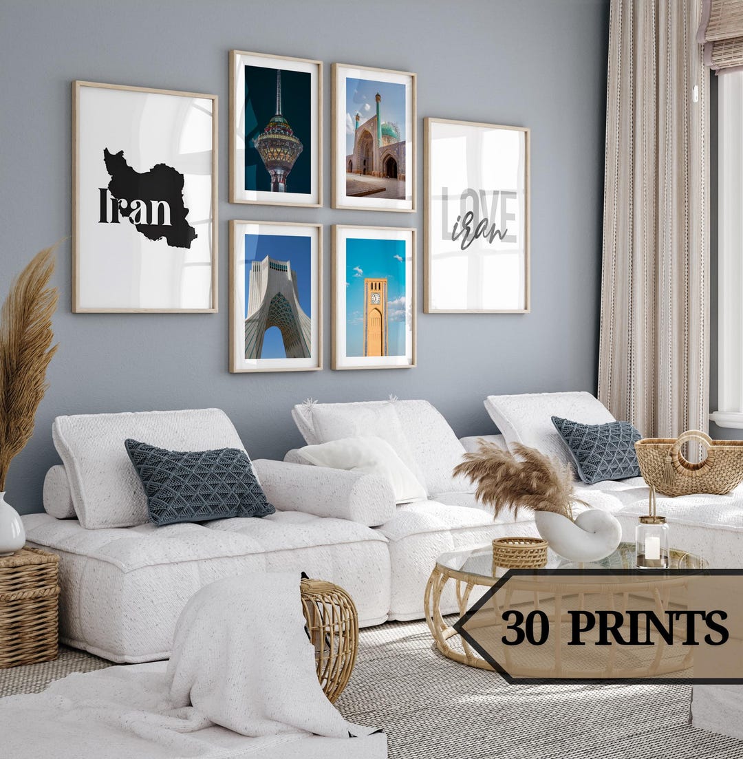 Iran Art,iran Poster,iran Print,iran Map,set of 30, Tehran, Mashhad ...