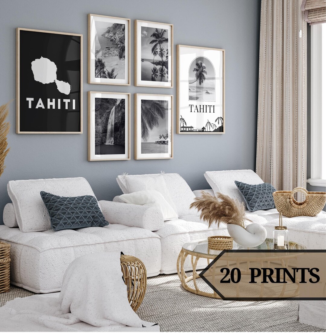 Black and White Tahiti Poster Set of 20,tahiti Print,tahiti Travel ...