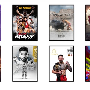 Ufc Poster,ilia Topuria,set of 8 Poster of Ilia Topuria for Ufc Fans ...