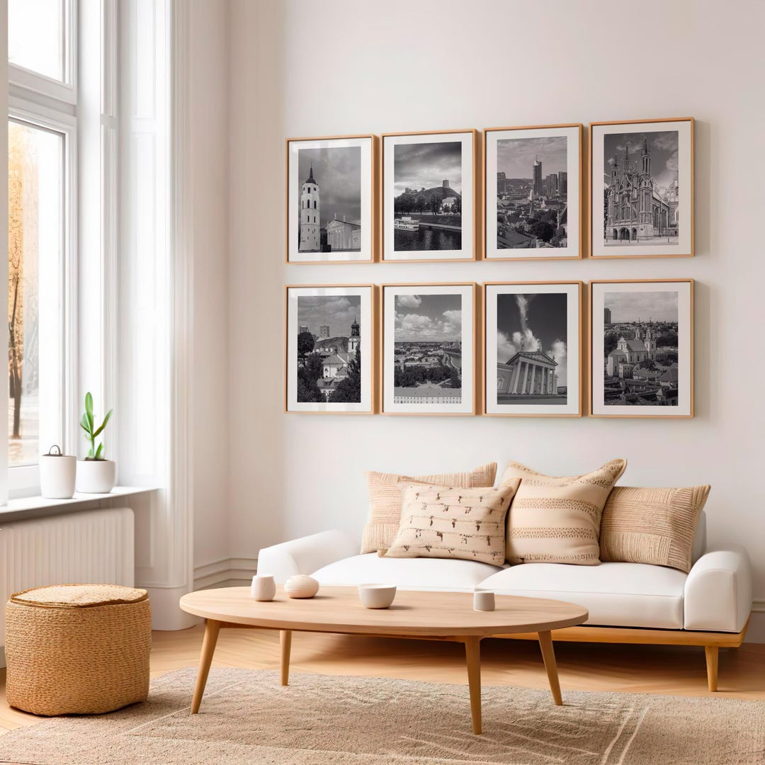 Vilnius Poster Set, Lithuania, Black and White Photo Prints, Wall Art ...