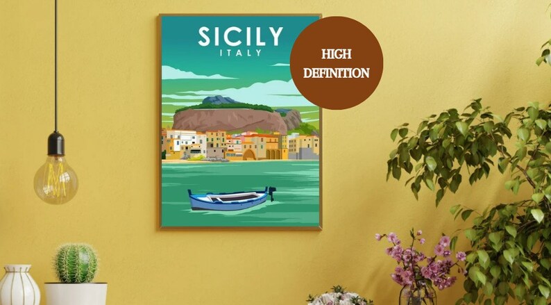 Sicily Poster,sicily Wall Art,sicily Ornament,sicily Print,sicily Art ...