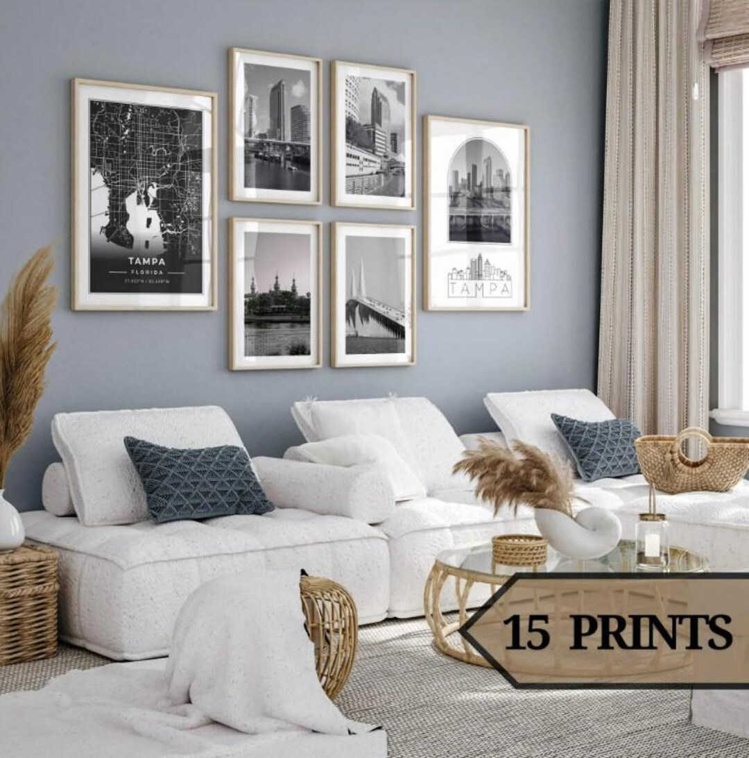 Tampa Poster,tampa Print,tampa Wall Art,tampa Map,set of 15,florida - Etsy