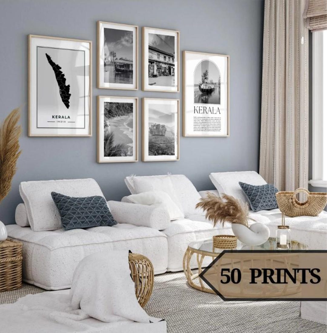 Kerala Wall Art, Kerala Wall Decor, Kerala Poster, Kerala Map, Set of ...