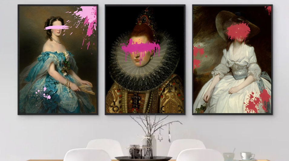 Renaissance Art Print Set of 3,eclectic Wall Art Set,renaissance Art ...