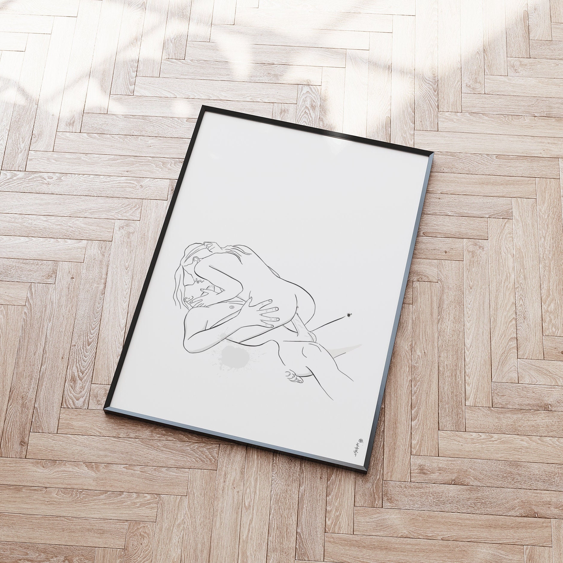 Sensual Couple Line Art Intimate Couple Art Couple Having Sex Art Sex Illustration Print