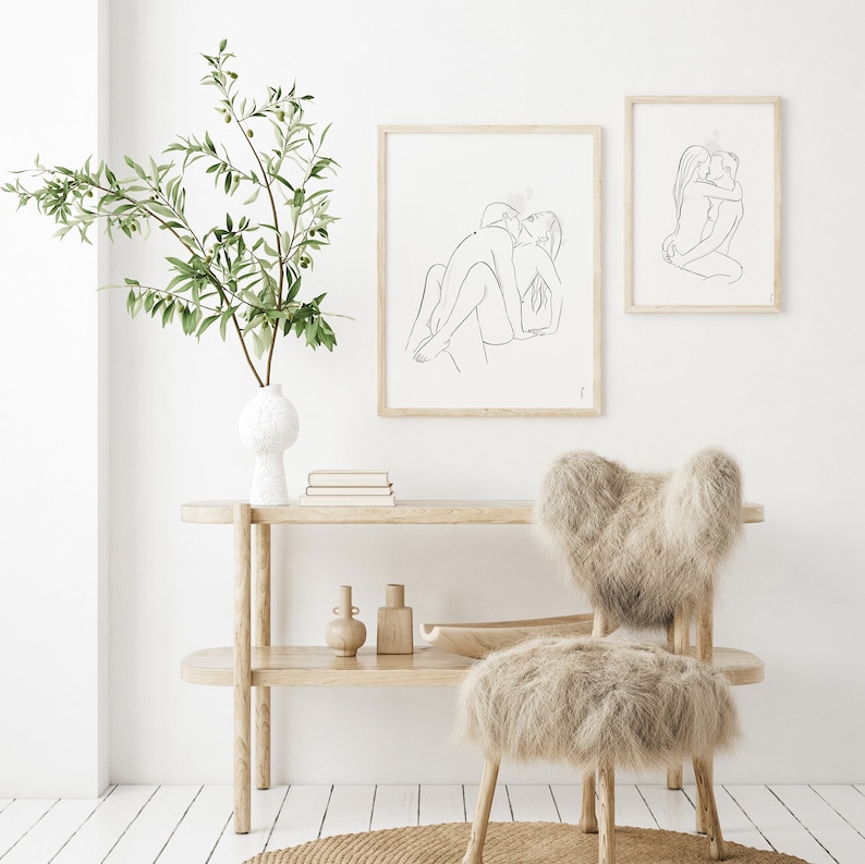 Sensual Couple Line Art, Intimate Couple Art, Couple Having Sex Art ...