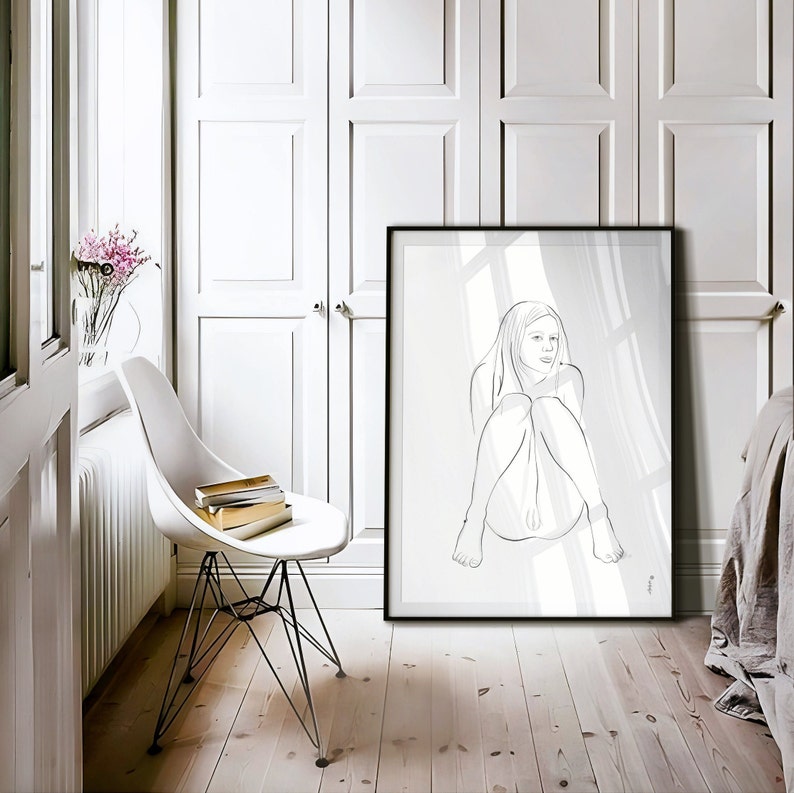 Erotic Line Art Minimal Erotic Art Sex Illustration Erotic Wall Art Pinup Wall Art Erotic
