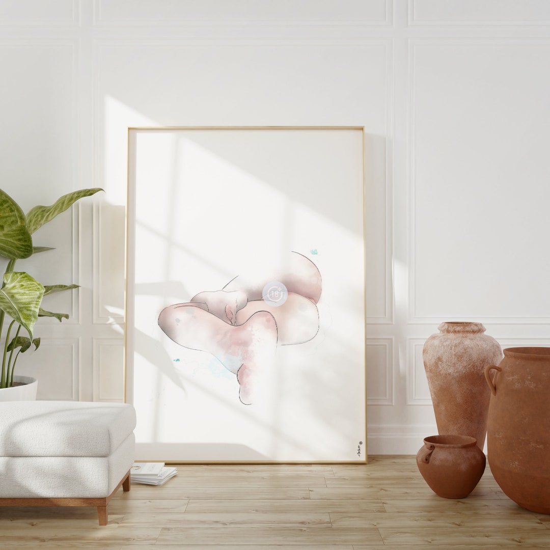 Erotic Illustration, Orgasms Print, Intimite Art, Intimate Couple Art ...