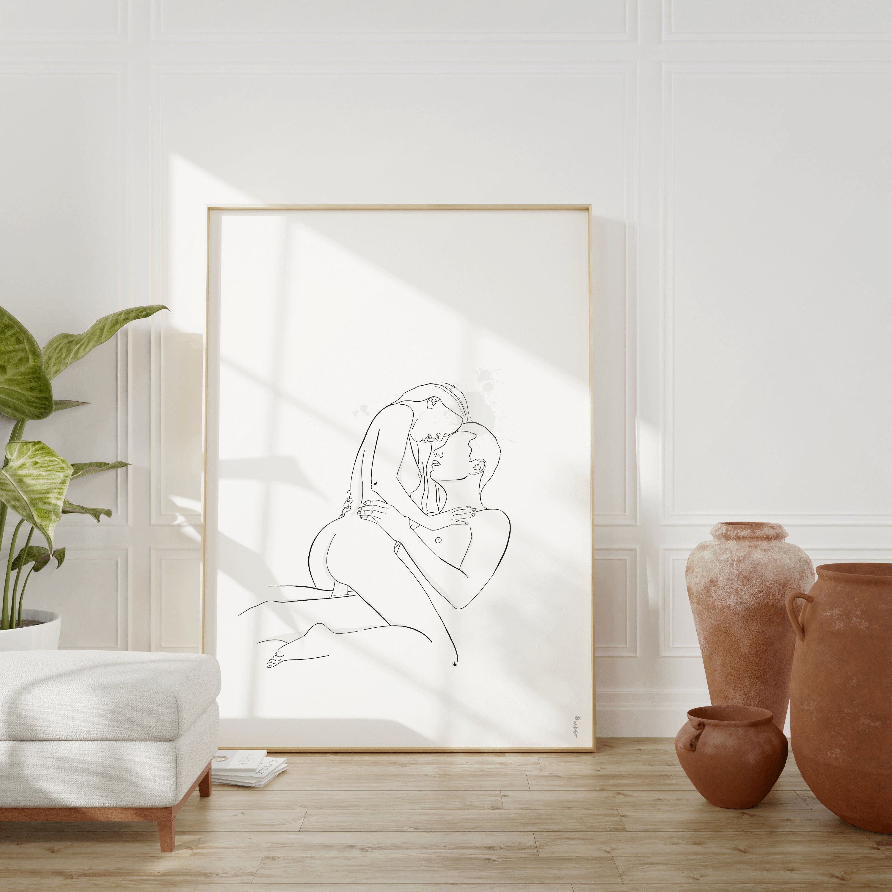 Erotic Line Art Intimate Couple Art Sensual Couple Line Art Couple Sex Art Sex Illustration