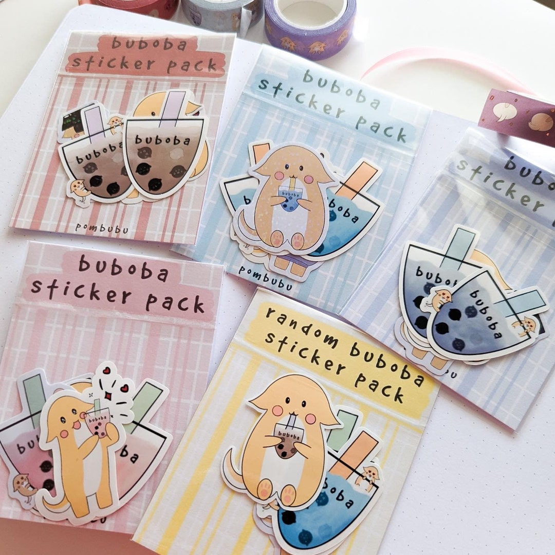 Bubble Tea Vinyl Sticker Packs - Etsy