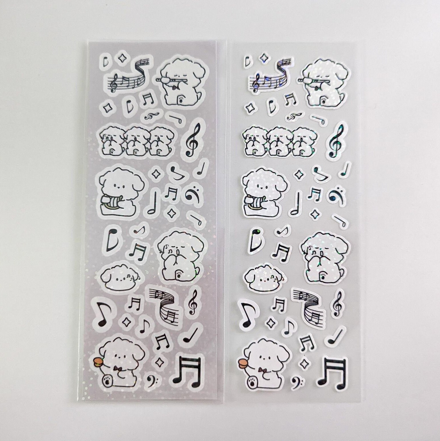 Cute Korean Dog and Music Notes Sticker Sheet - Etsy