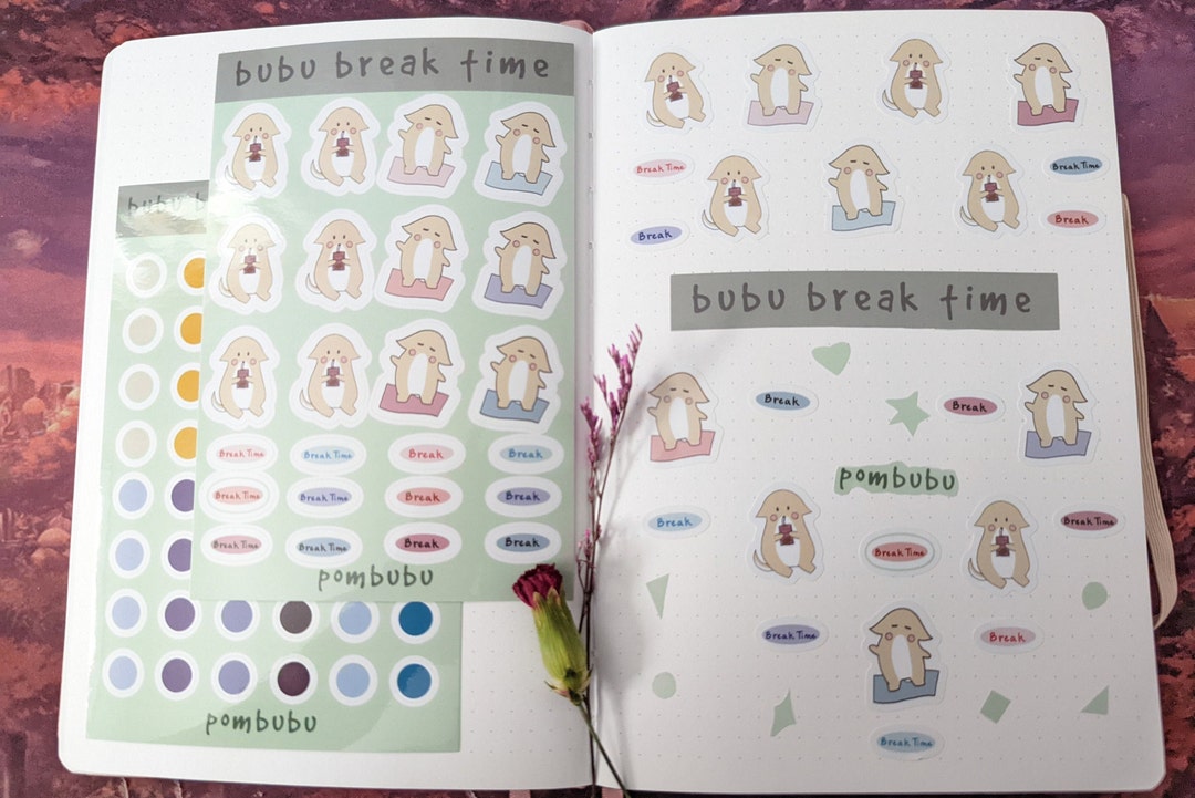 Bubu Break Time Sticker Sheets - Etsy