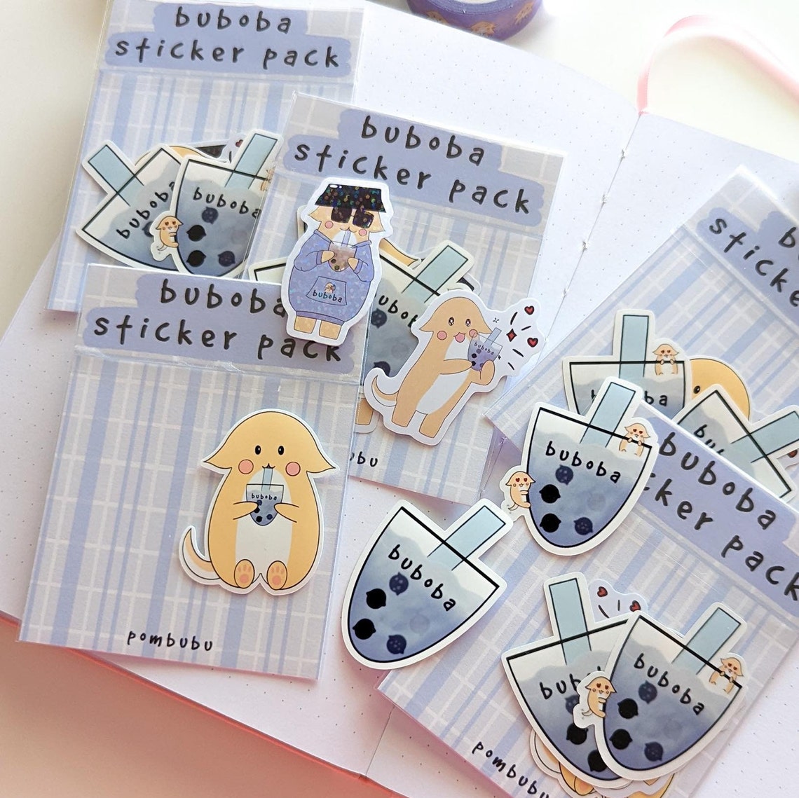 Bubble Tea Vinyl Sticker Packs - Etsy