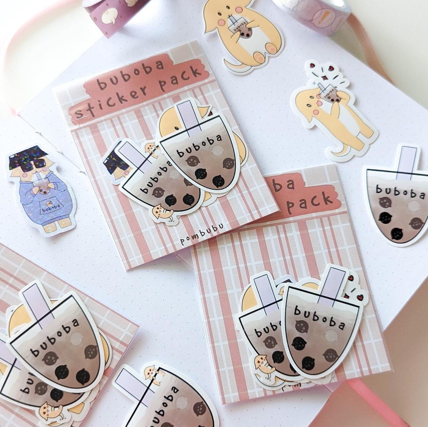 Bubble Tea Vinyl Sticker Packs - Etsy