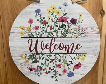 Round Welcome Sign - Etsy