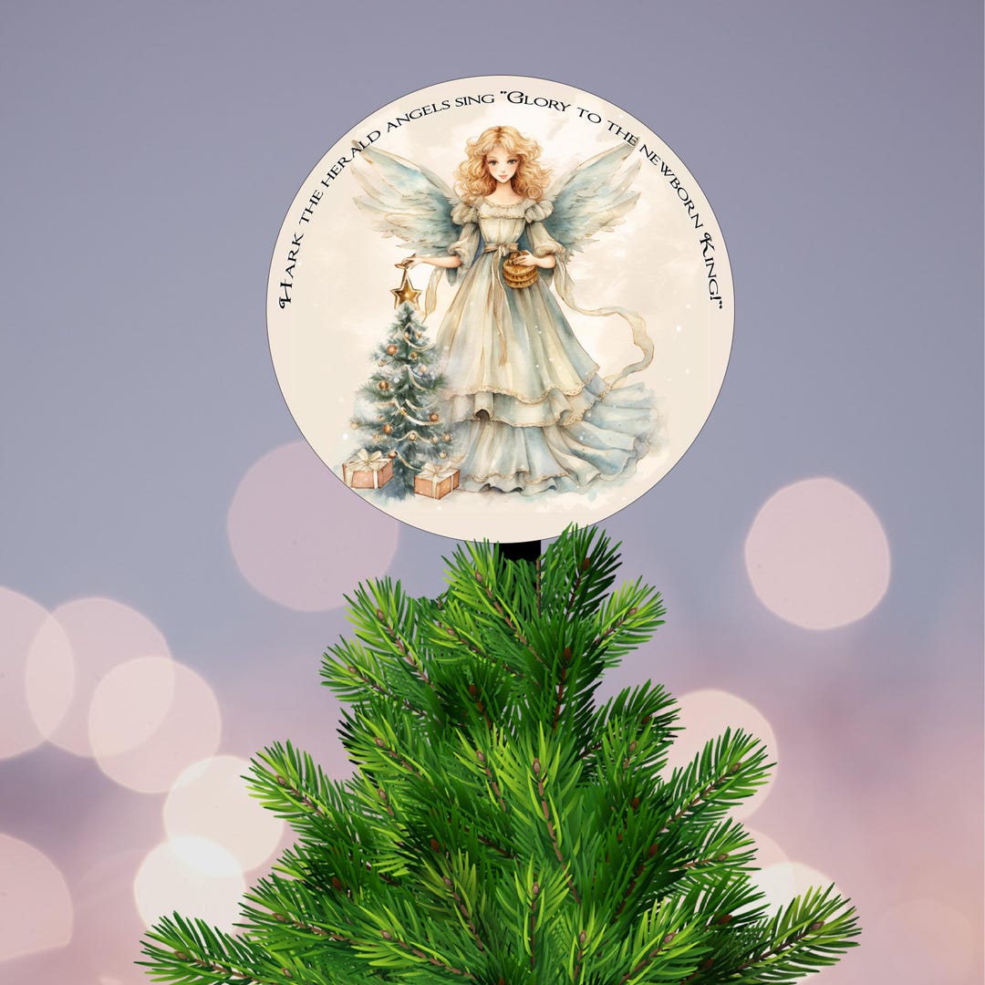 Angel Tree Topper, Christmas Angel Tree Topper, Hark the Herald Angels ...
