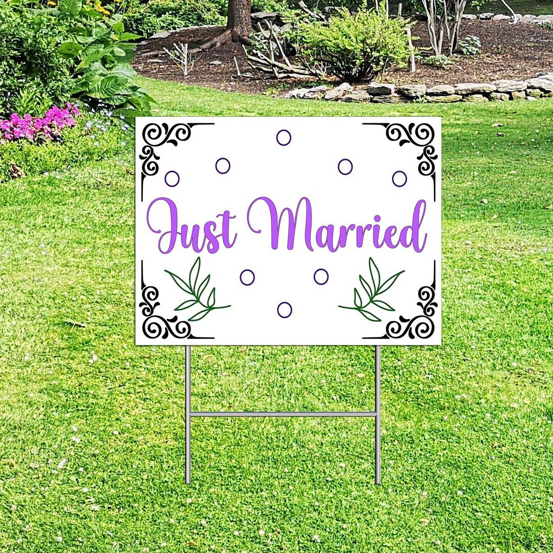 Just Married Wedding Sign, Newlywed Gift Surprise for Home After the ...