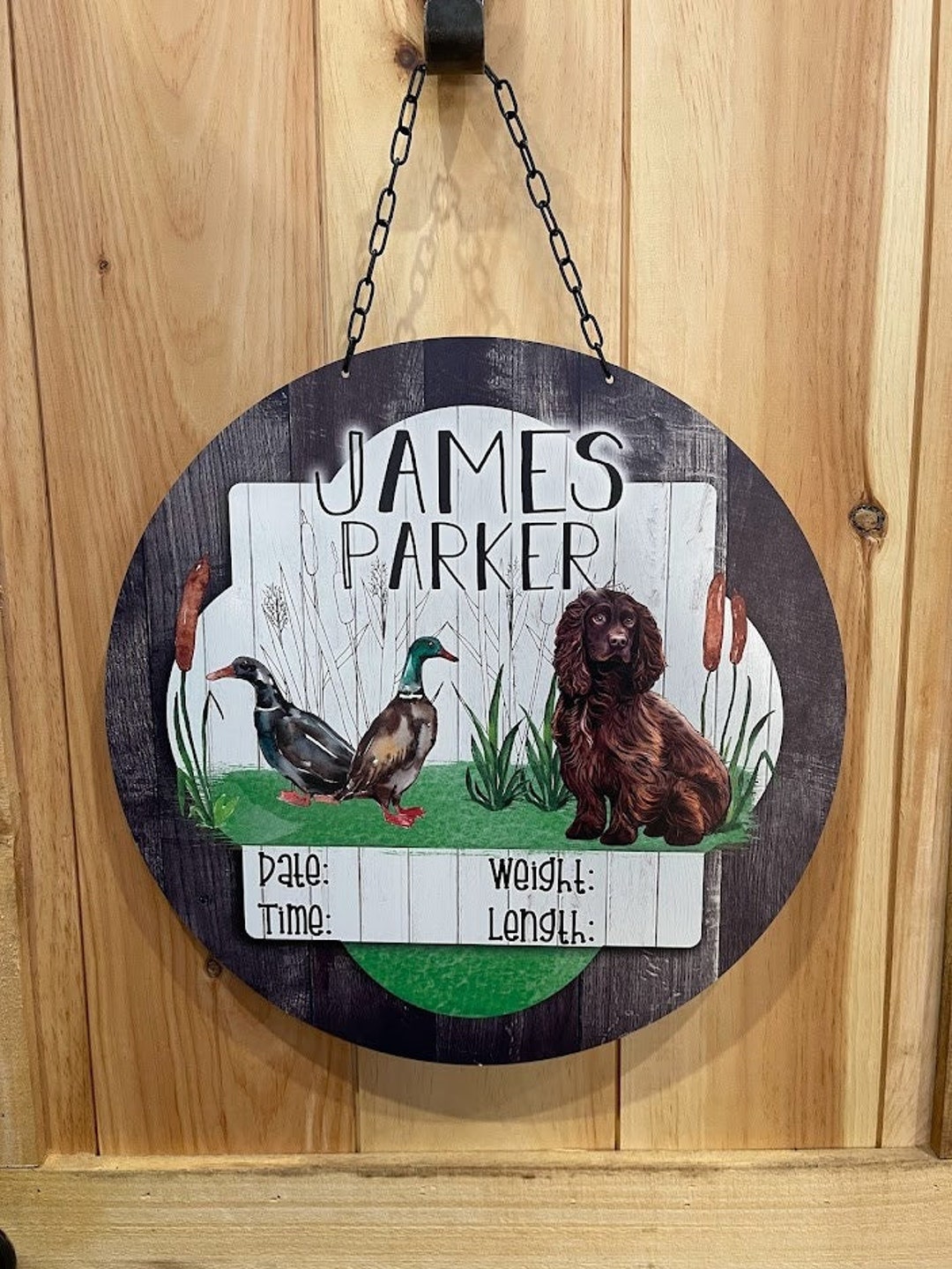 Duck Hunting Boykin Spaniel Dog Baby Door Hanger - Duck Hunting Baby ...