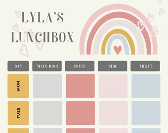 Boho Rainbow Menu Template - Etsy