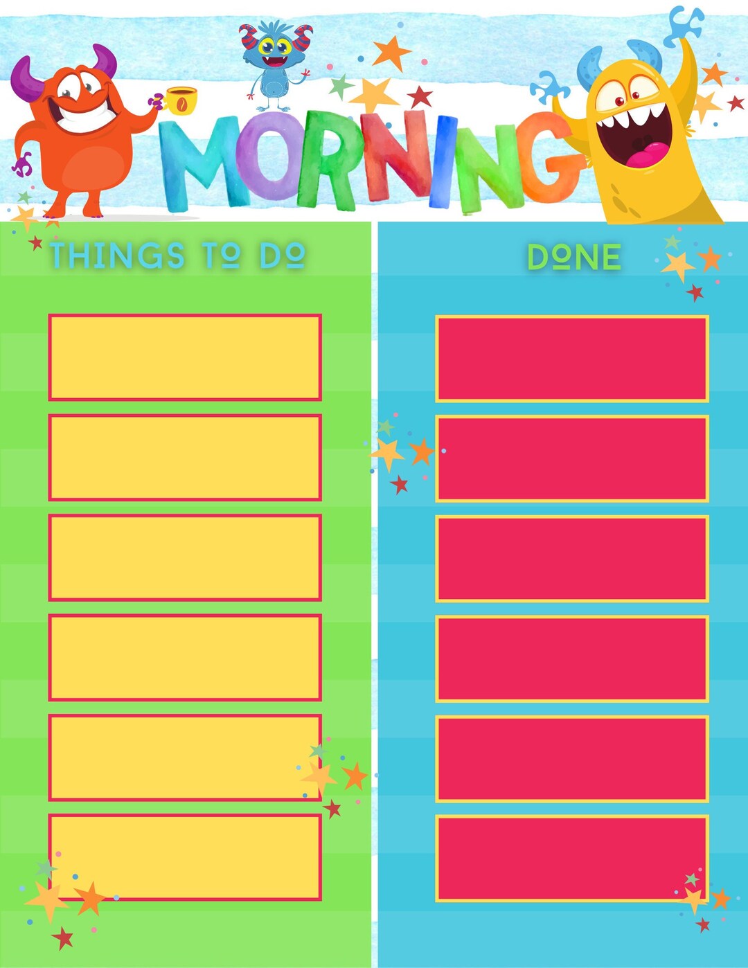Silly Monster Responsibility Chart | BUSY BOOK FORMAT | Digital ...