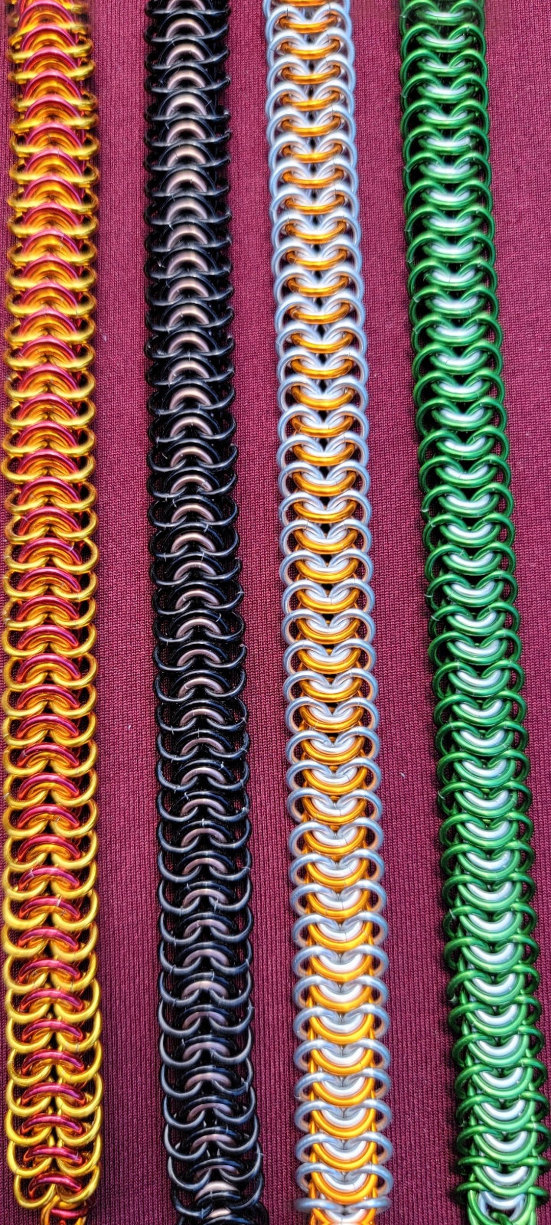 Handcrafted Vertebrae Chainmail Bracelet - Anodized Aluminum or ...