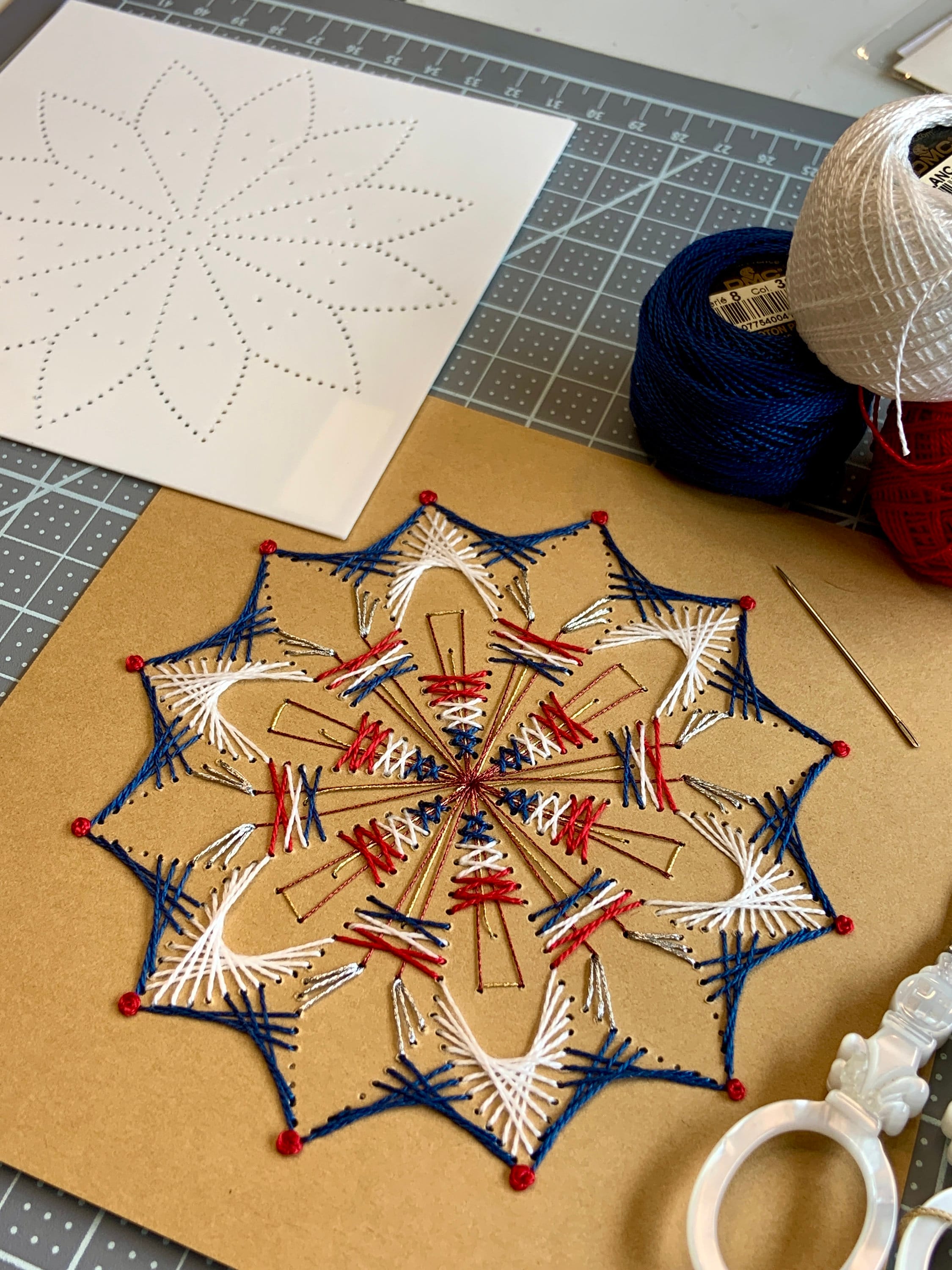 Cosmos - Template ONLY for Punched Paper Embroidery - Etsy