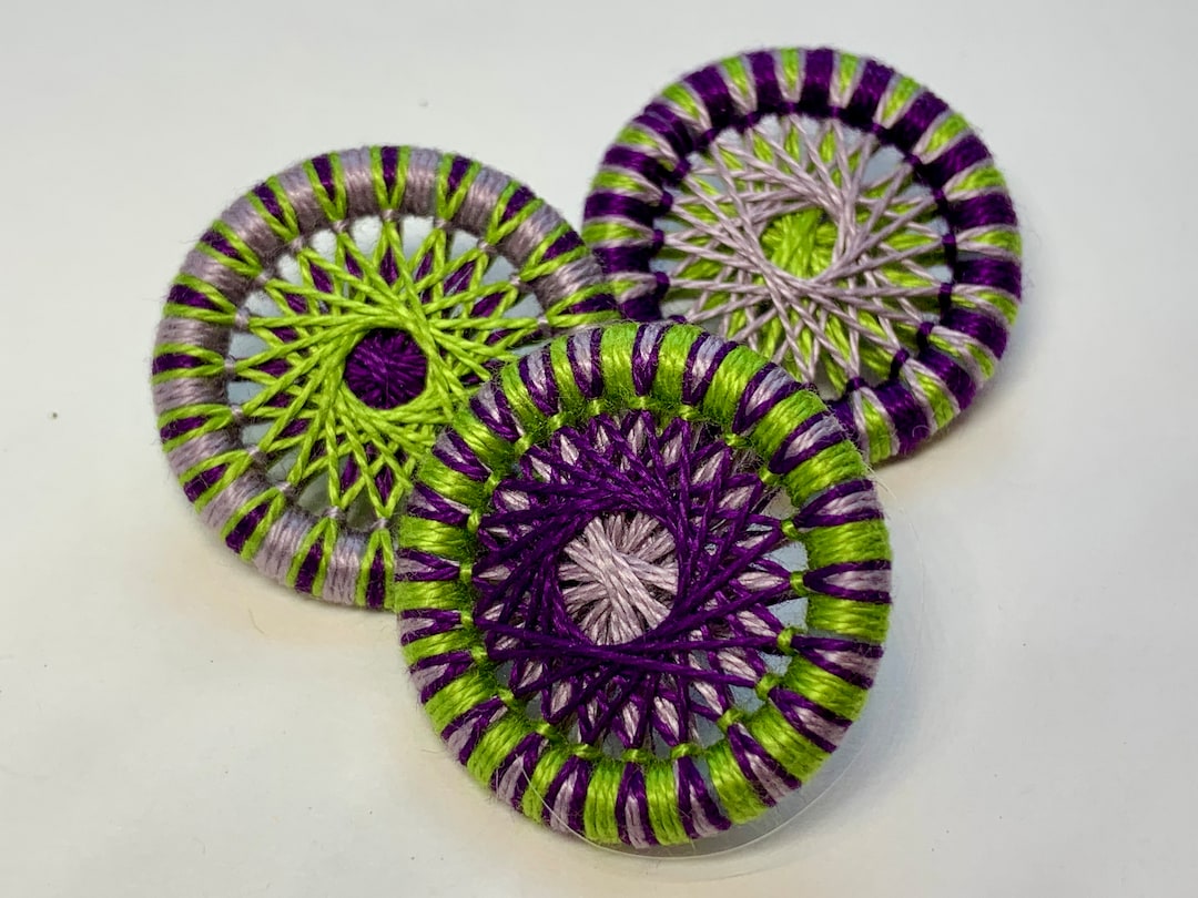 Iris 1-1/8 Inch Buttons -- Set of 3 - Etsy