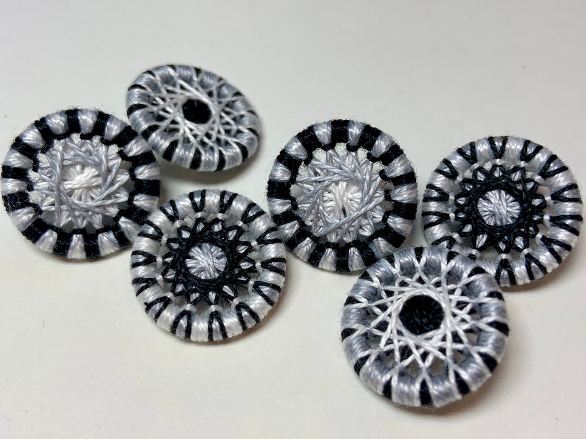 Newsprint Black White Grey 3/4 Inch Buttons Set of 6 - Etsy