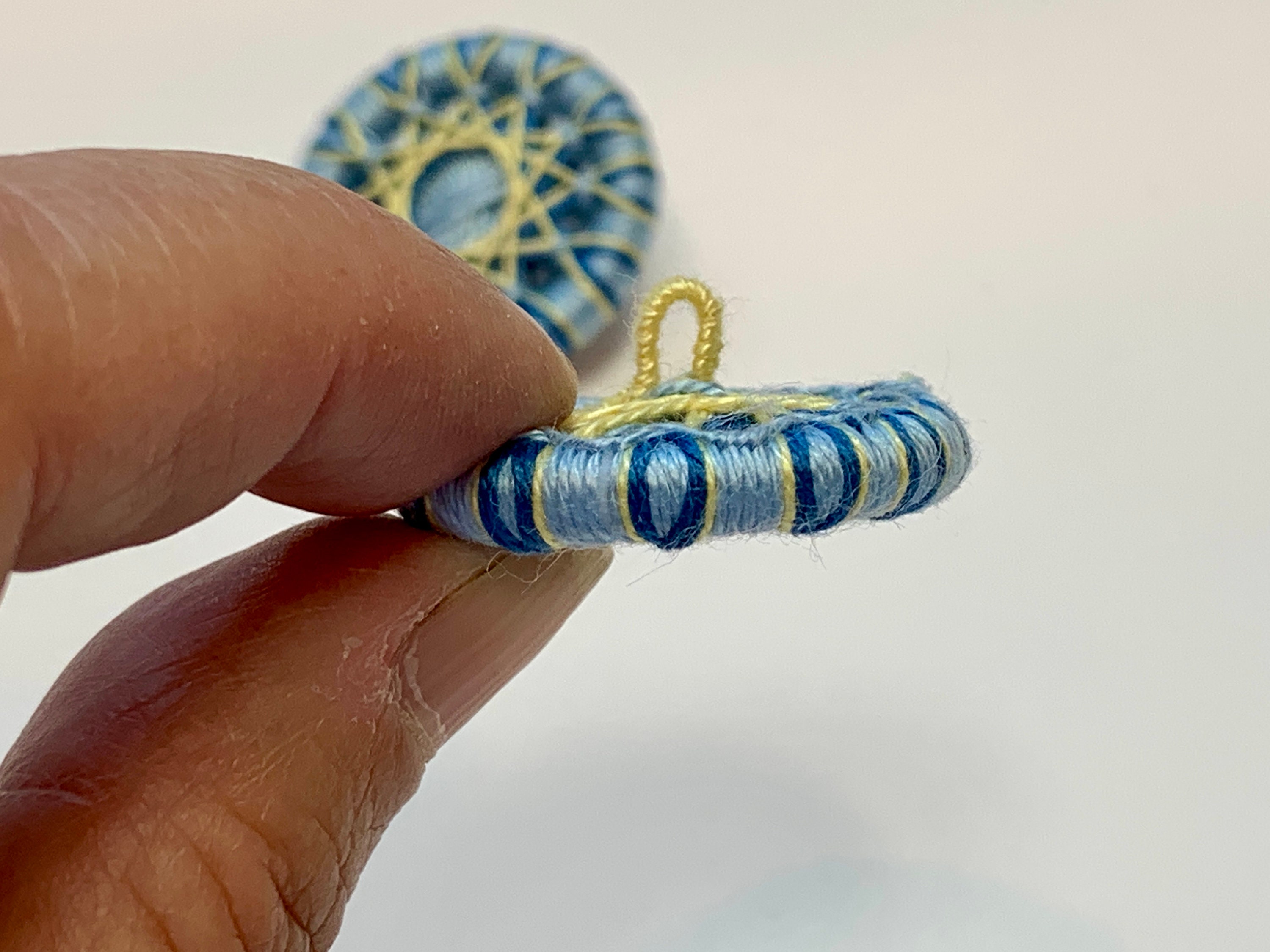 Cornflower Blue Yellow 1-1/8 Inch Buttons Set of 2 - Etsy