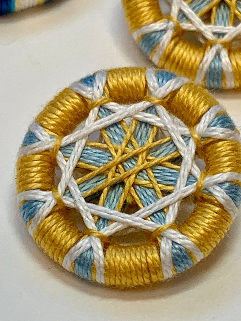 Cornflower Combo Buttons -- Set of 3 - Etsy