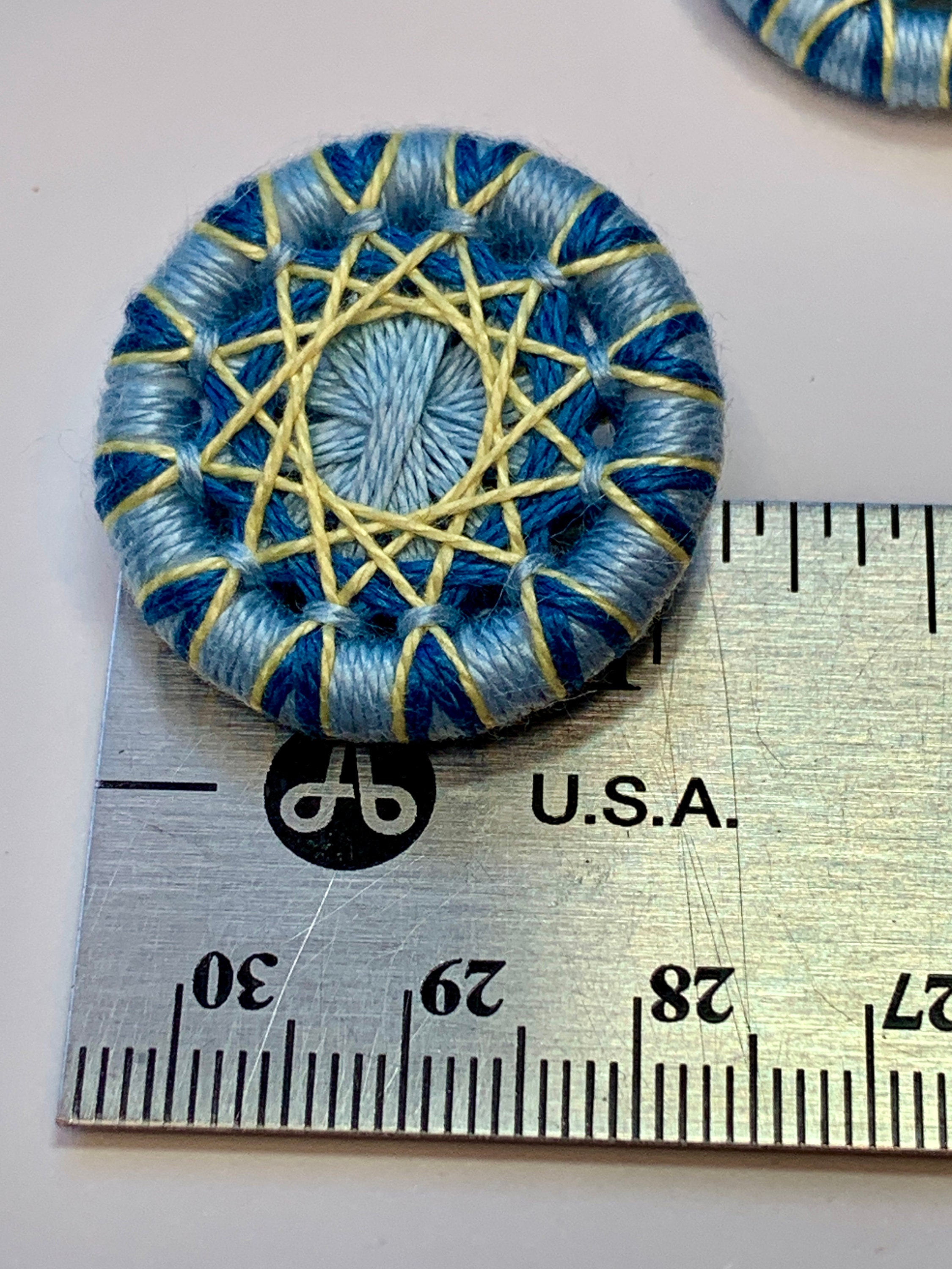 Cornflower Blue Yellow 1-1/8 Inch Buttons Set of 2 - Etsy