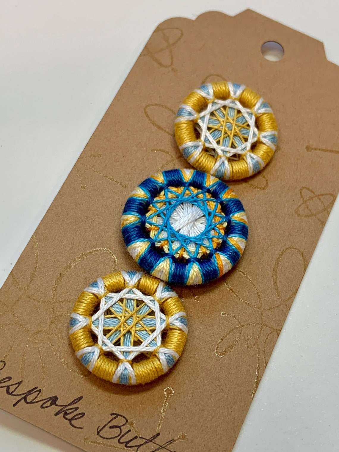 Cornflower Combo Buttons -- Set of 3 - Etsy