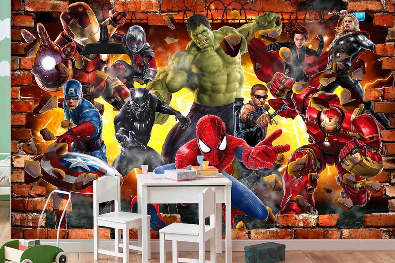 Avengers Wall Murals Photo Wallpapers - Etsy