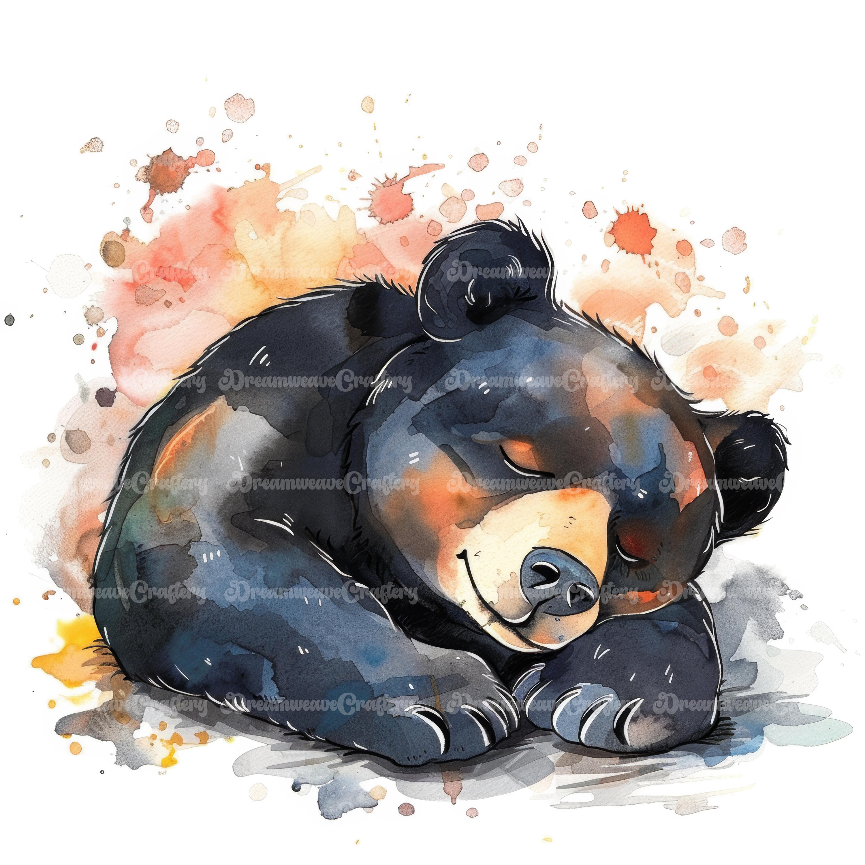 10 Majestic Cartoon Sun Bear Clipart Printable Watercolor Animals High ...