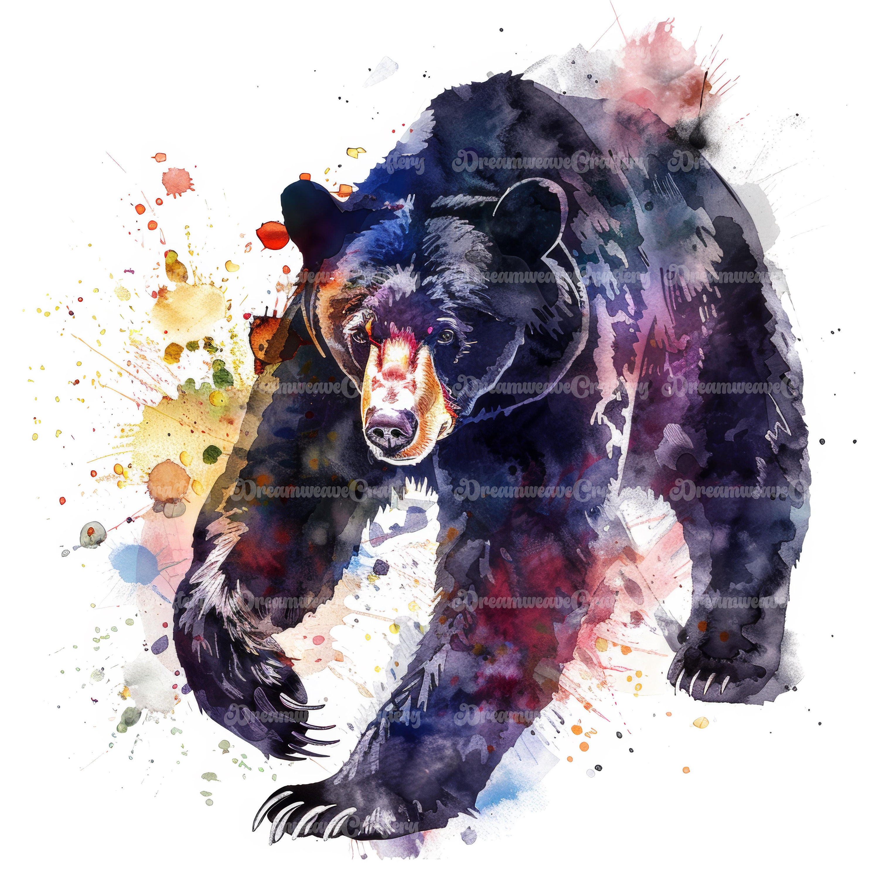 10 Majestic Cartoon Sun Bear Clipart Printable Watercolor Animals High ...
