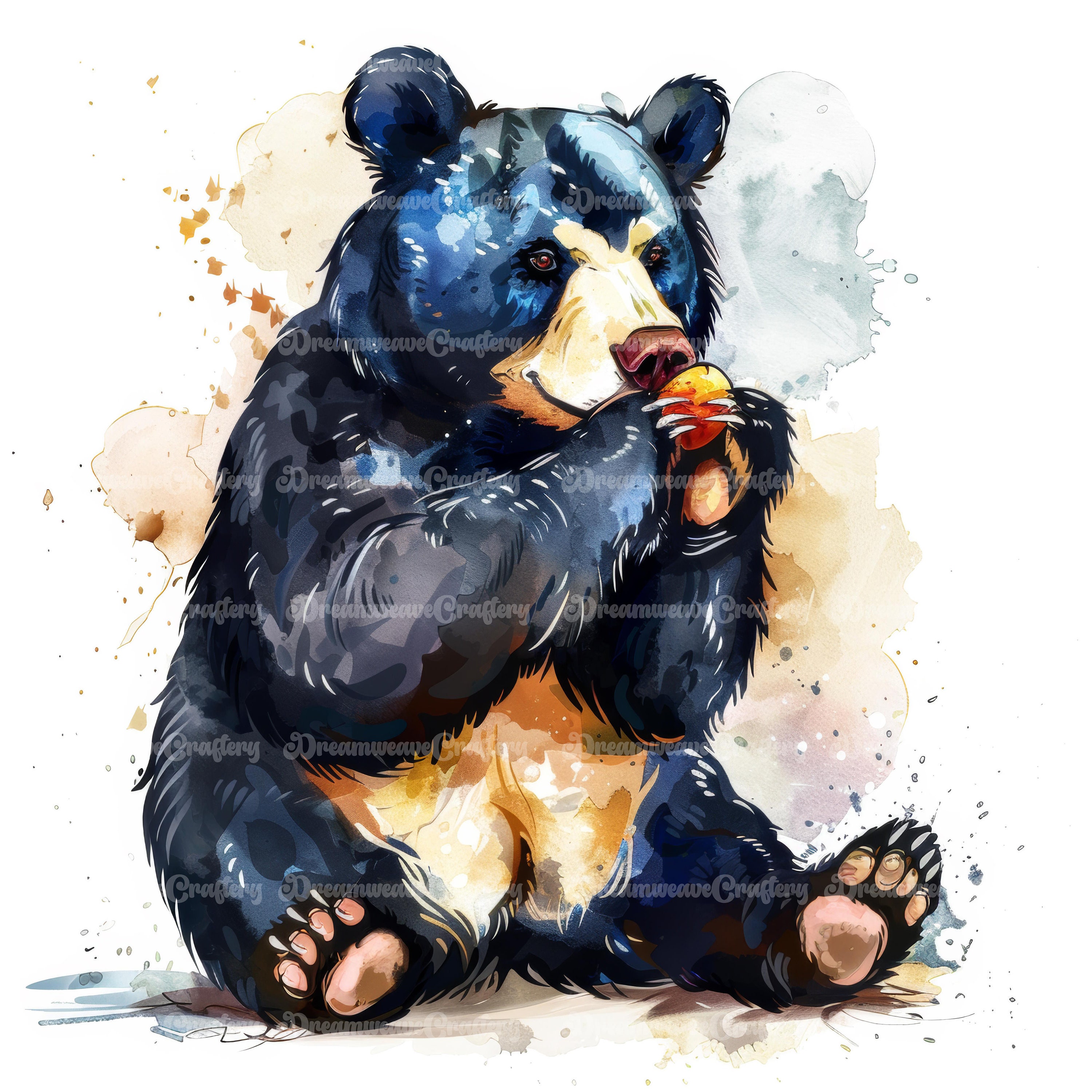 10 Majestic Cartoon Sun Bear Clipart Printable Watercolor Animals High ...