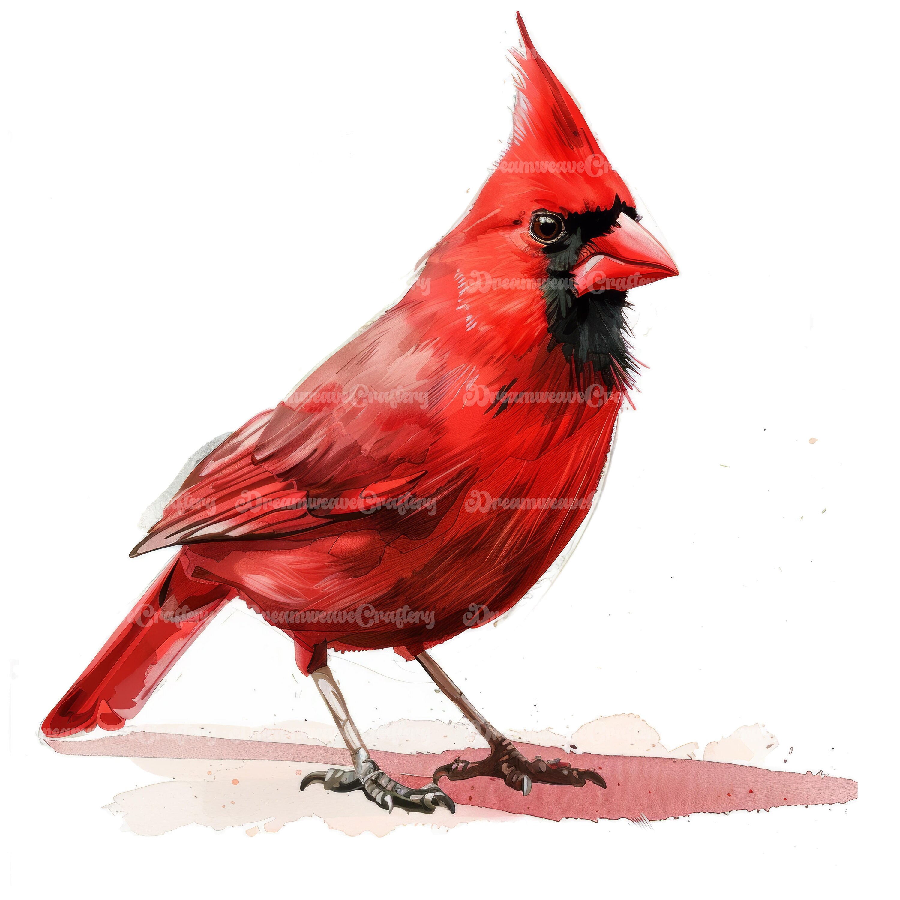 10 Pretty Cartoon Red Cardinal Clipart Printable Watercolor Birds High ...