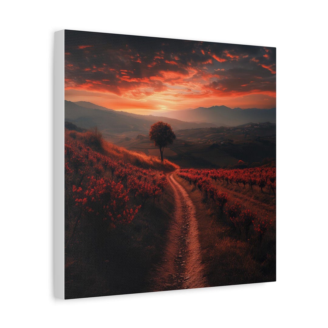 Photorealistc Nature Red Field Wall Canvas Artwork Home Interior Decor ...