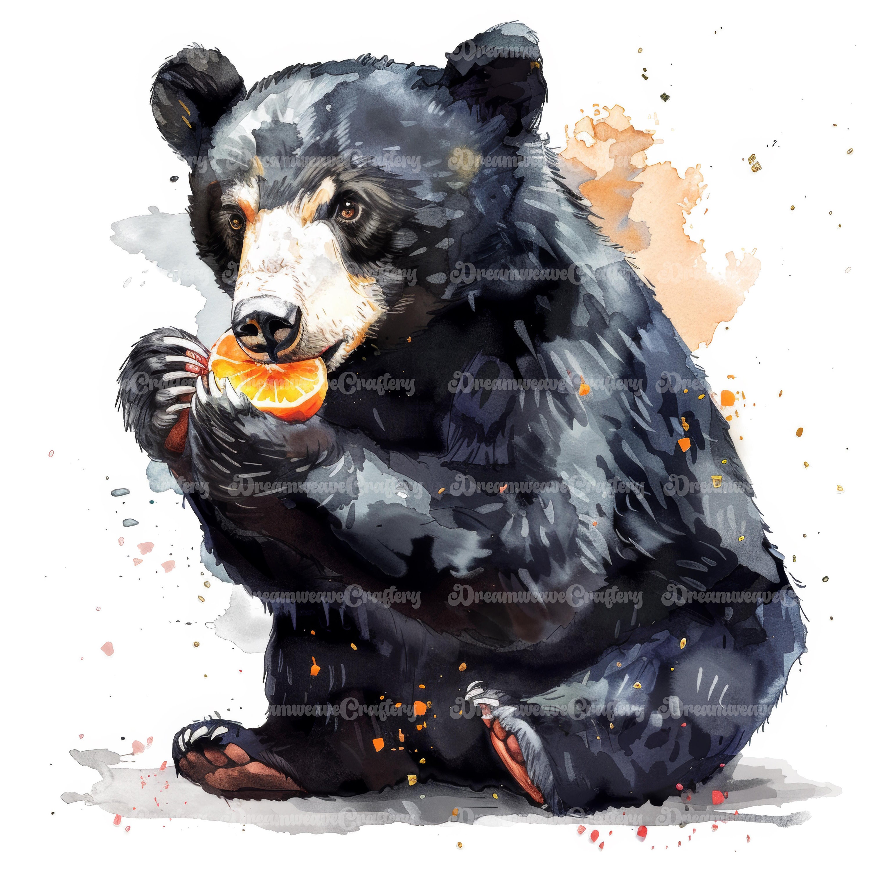 10 Majestic Cartoon Sun Bear Clipart Printable Watercolor Animals High ...