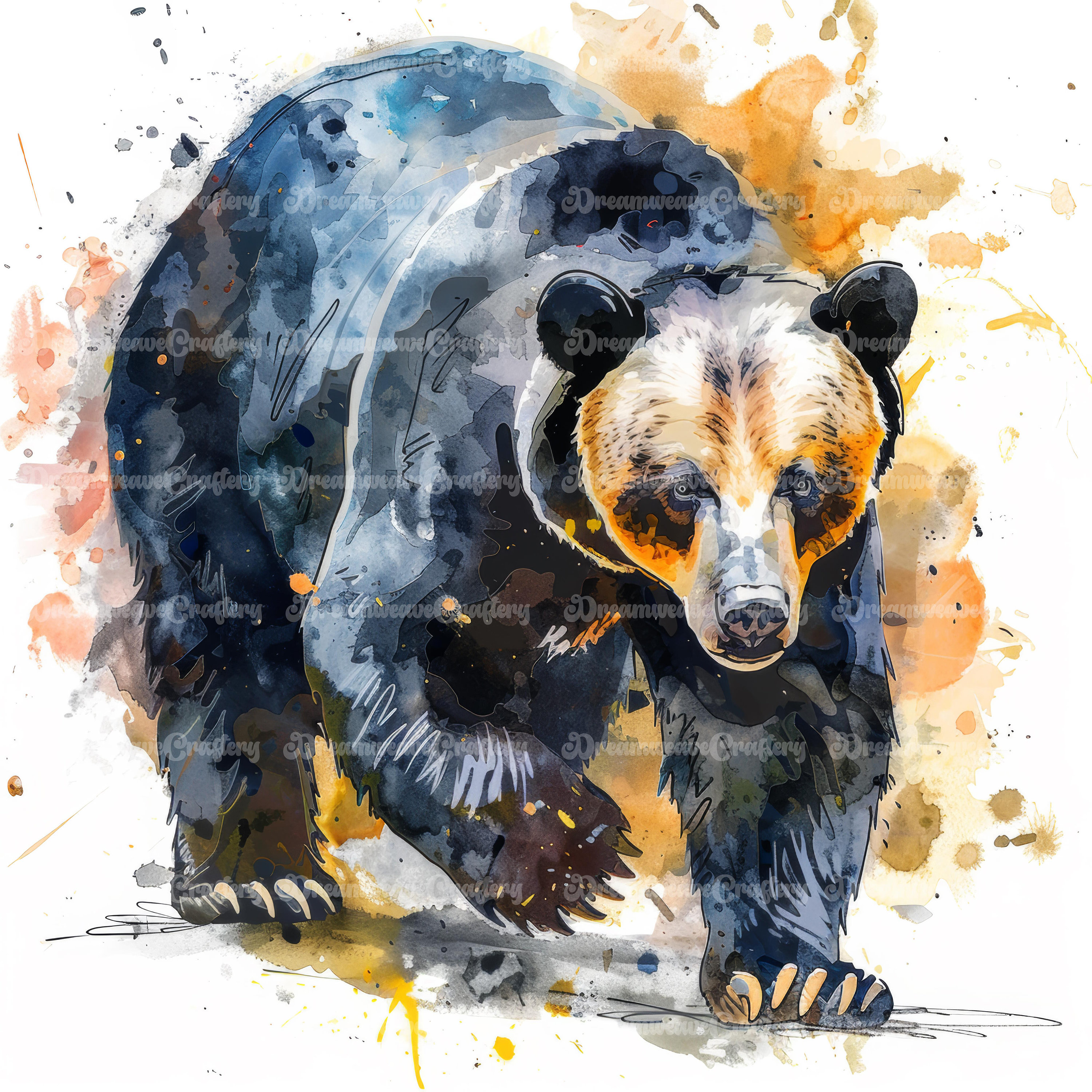 10 Majestic Cartoon Sun Bear Clipart Printable Watercolor Animals High ...