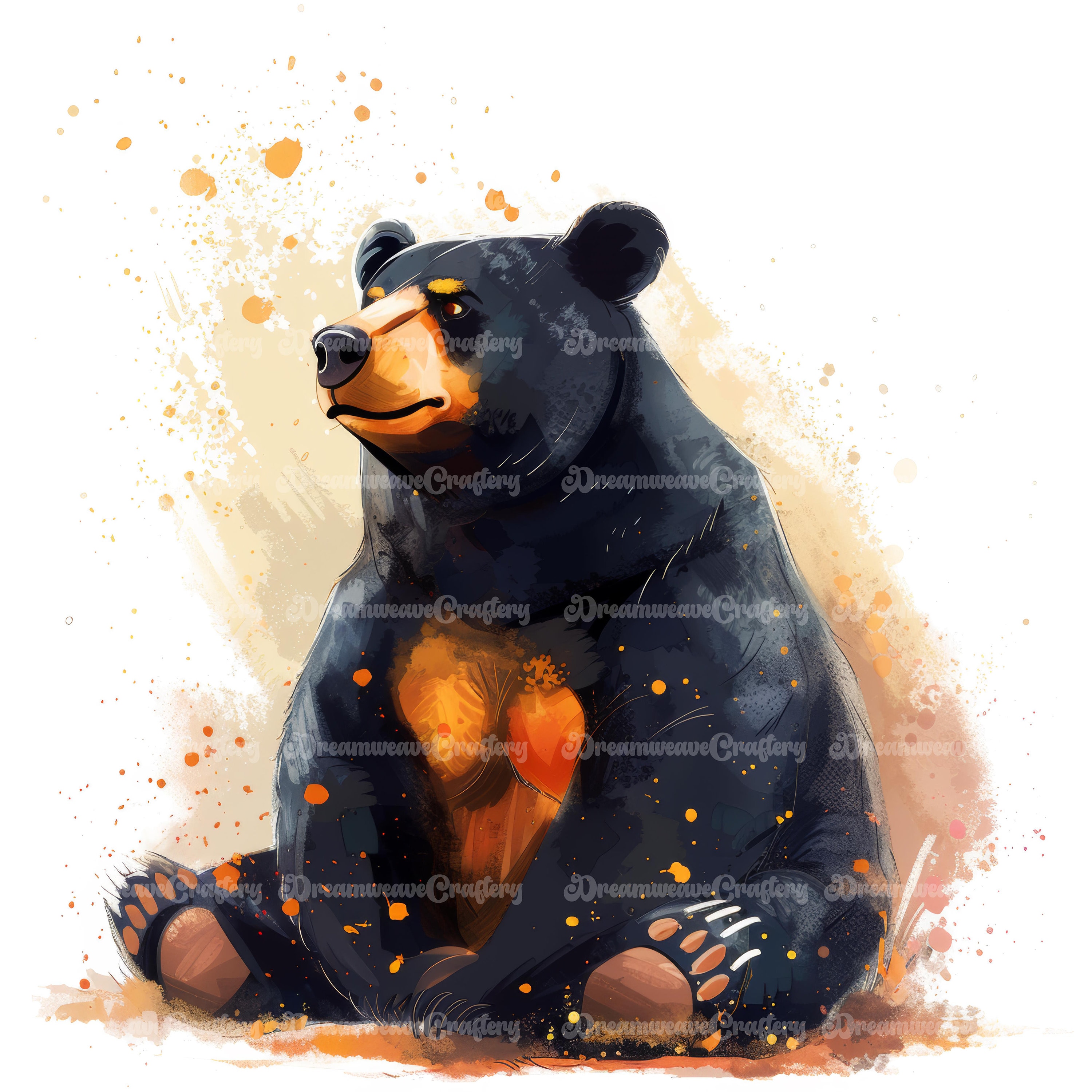 10 Majestic Cartoon Sun Bear Clipart Printable Watercolor Animals High ...