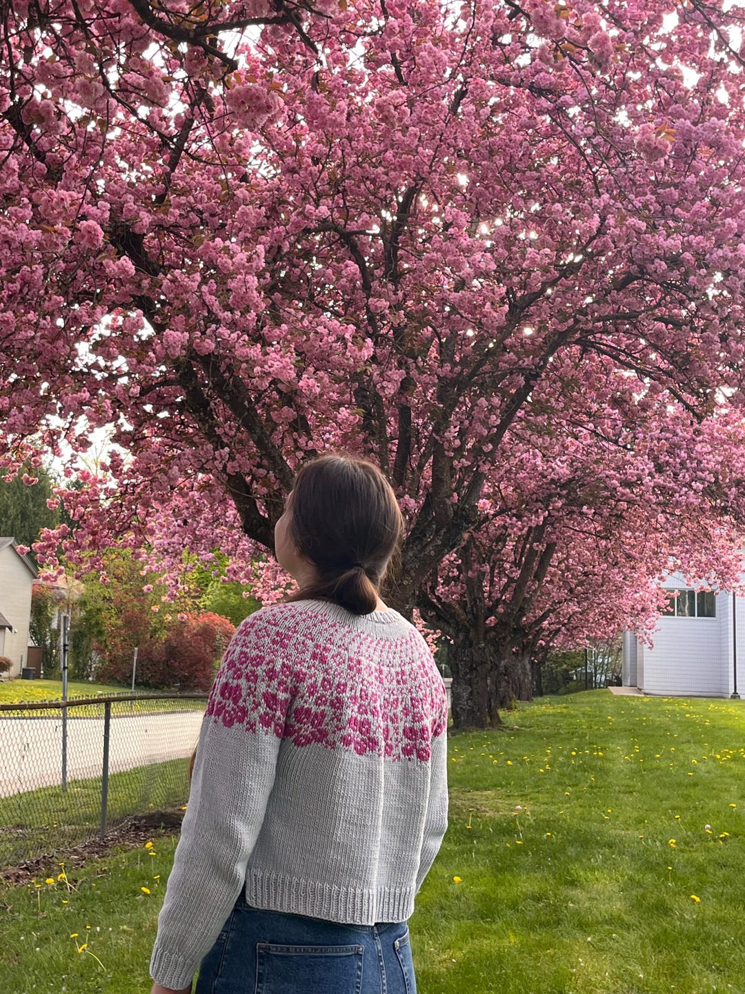 Cherry Blossom Sweater Knitting Pattern - Etsy