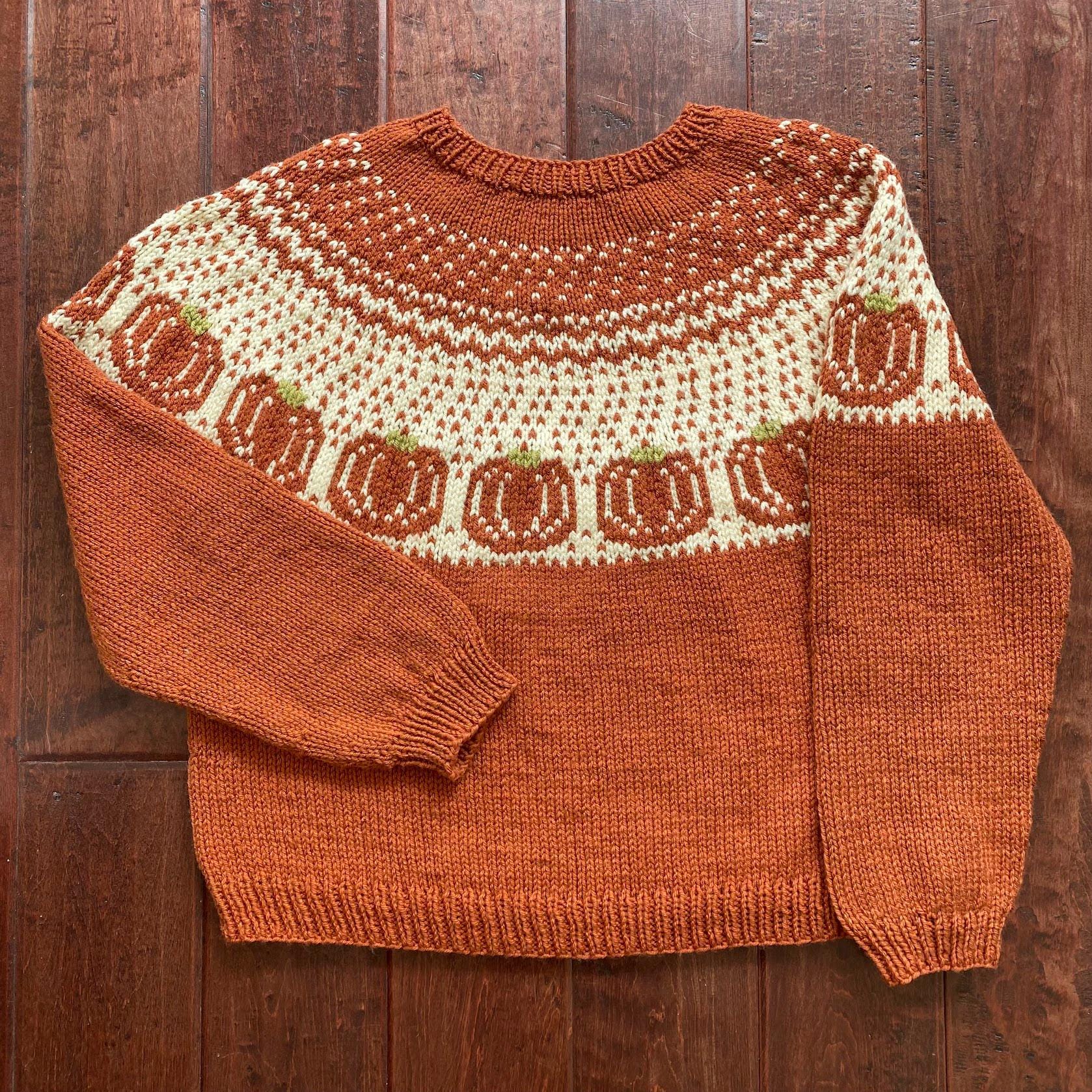 Pumpkins Sweater Knitting Pattern - Etsy